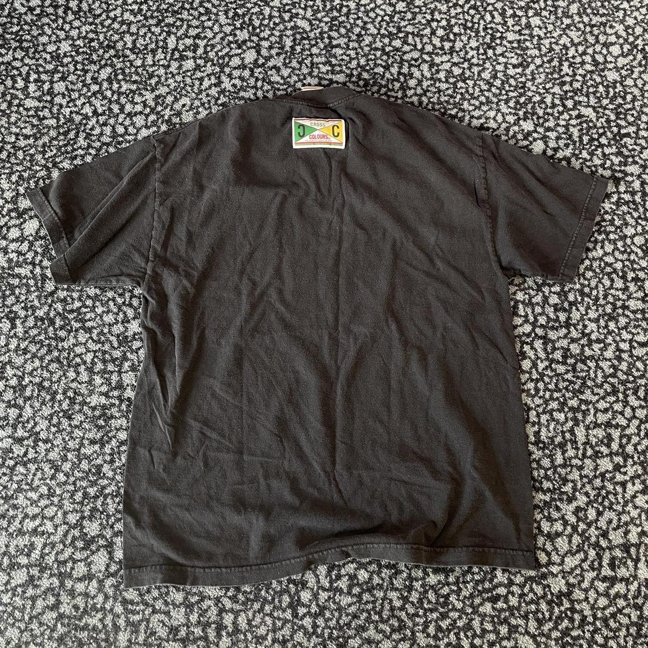 vintage cross colors t shirt faded black graphic hip... - Depop