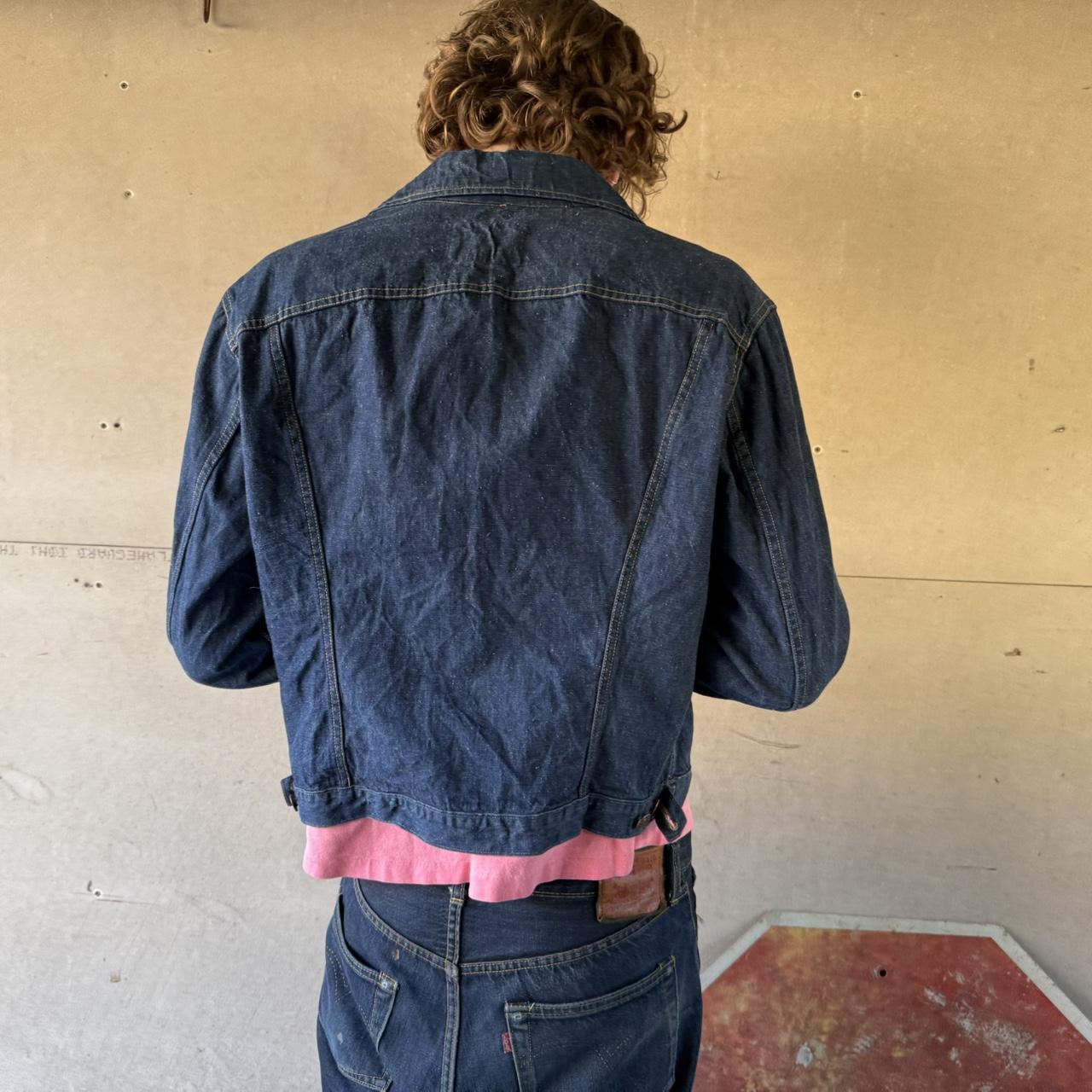 vintage selvedge jean jacket 60s / 70s dark wash... | Depop
