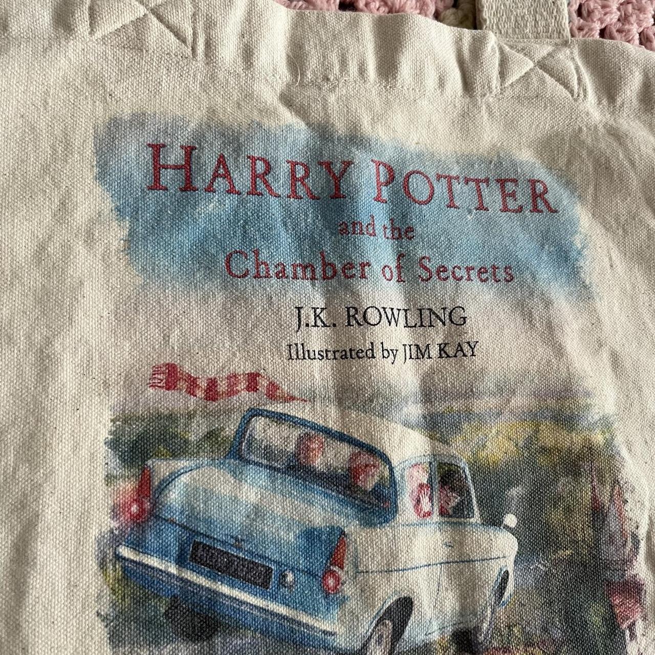 Harry Potter book cover tote bag 📚 sturdy handles... - Depop