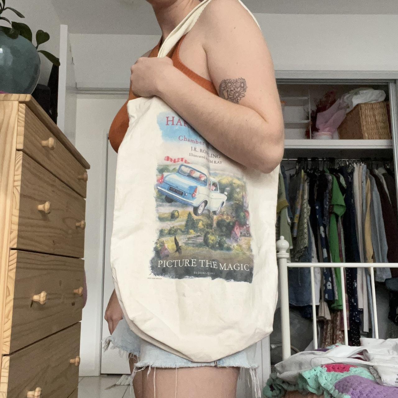 Harry Potter book cover tote bag 📚 sturdy handles... - Depop