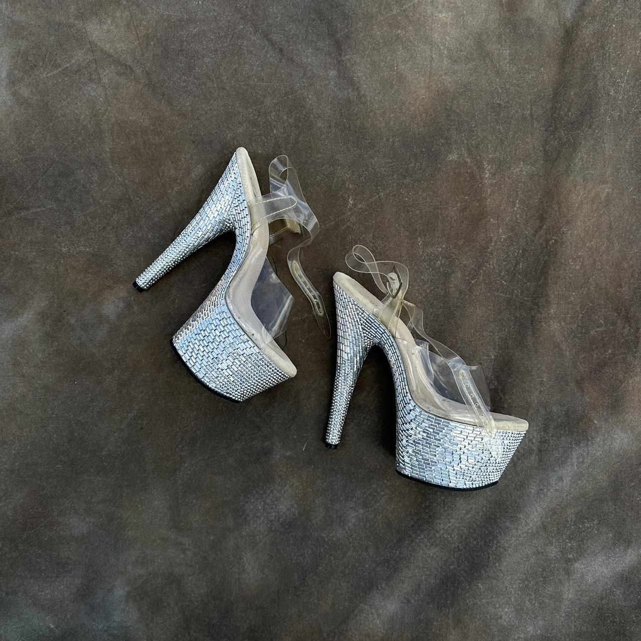 Pleaser • rhinestone crystal heels • US7 *tried... - Depop