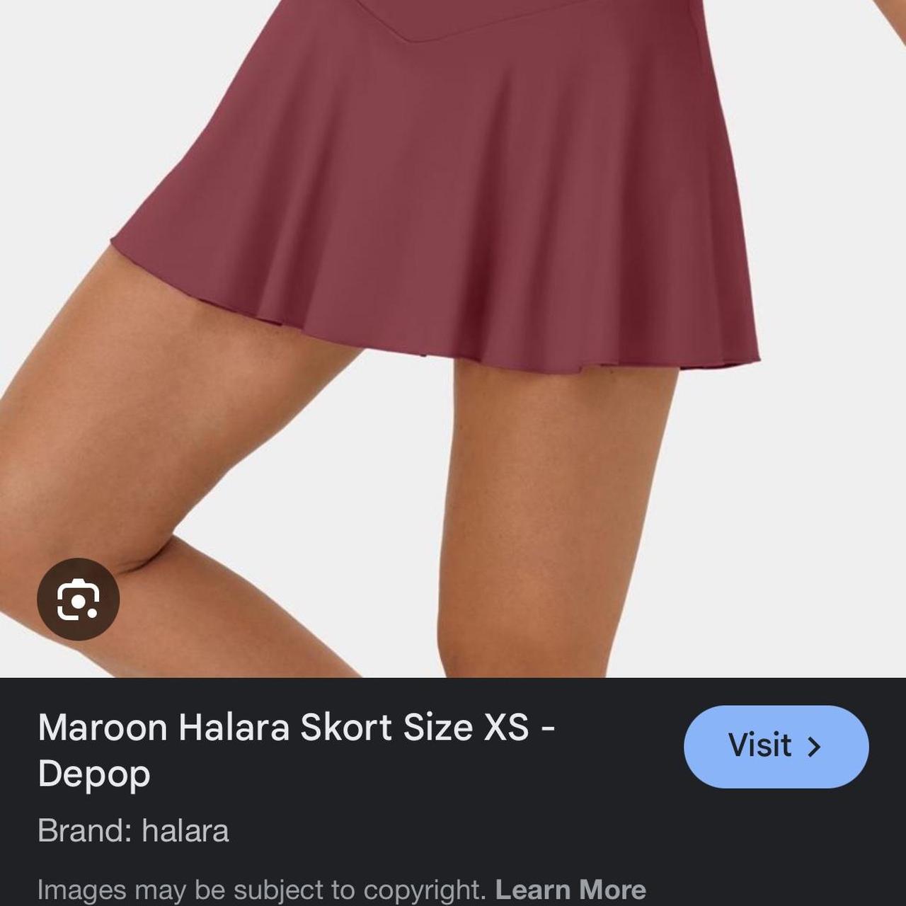 Halara maroon skort with built-in shorts #skort... - Depop