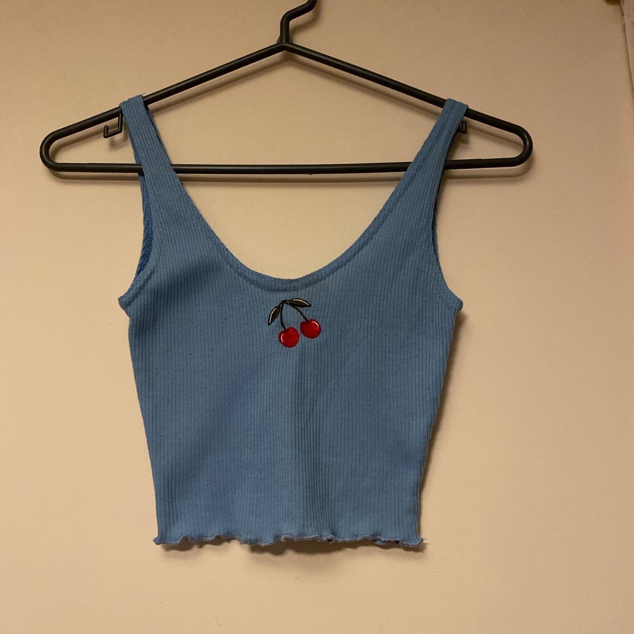 Cute PLT cherry crop top. Perfect for summer,... - Depop