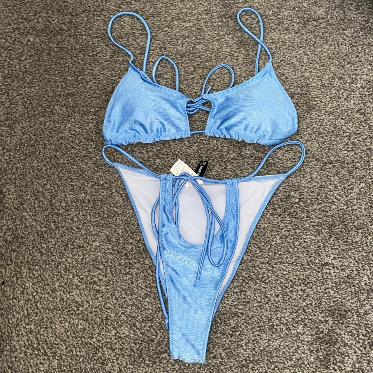 Blue bikini set from pretty little thing, worn once,... - Depop