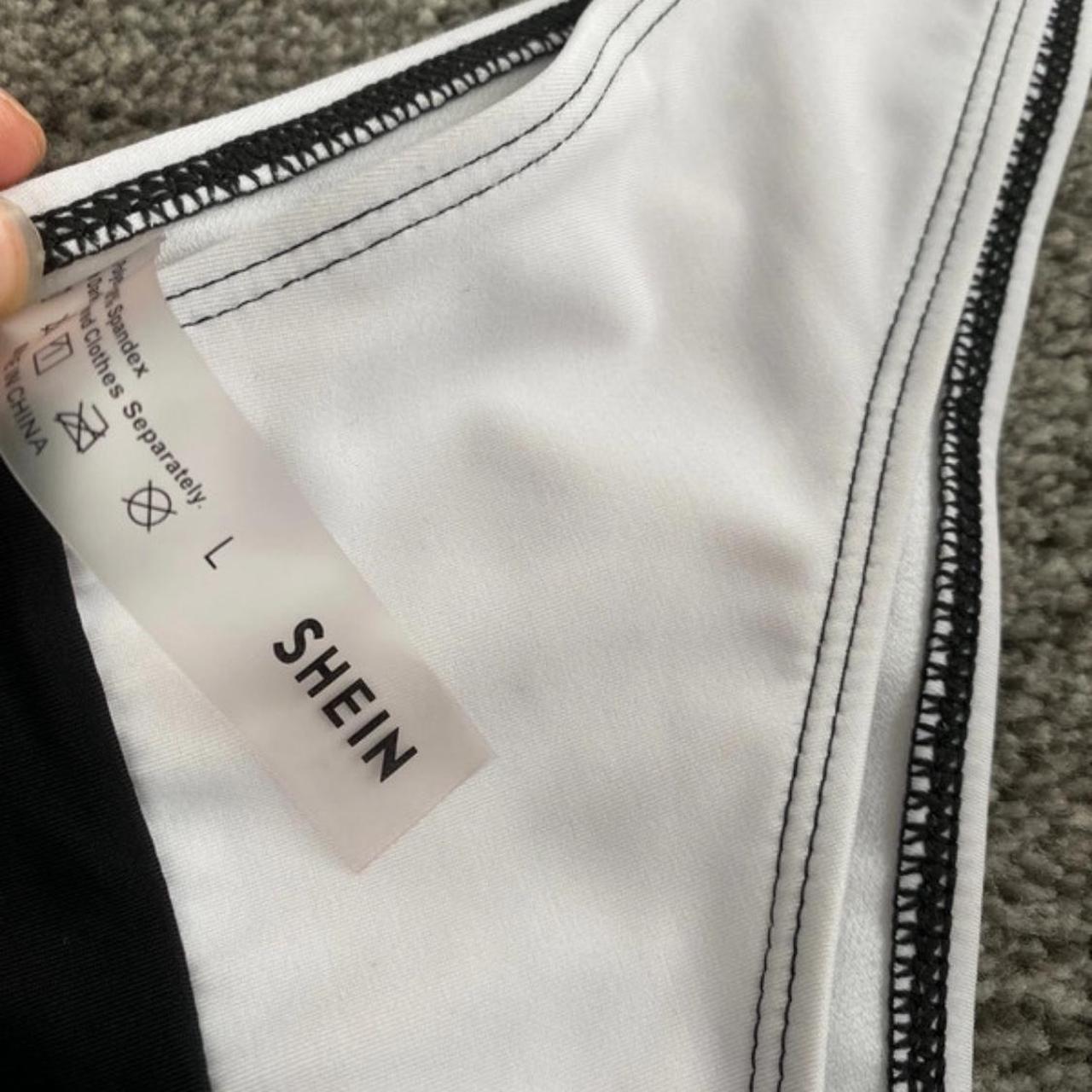 Black and white bikini set from Shein, worn once,... - Depop