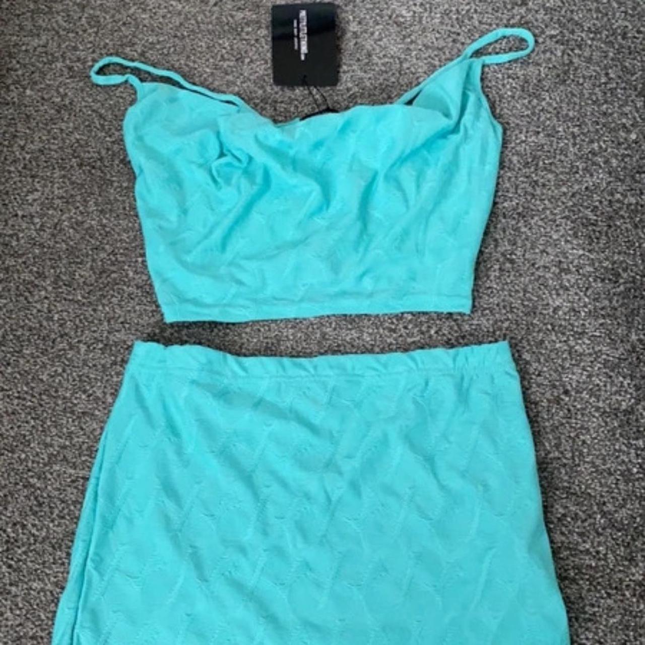 Blue skirt co ord PLT Pretty little thing Brand new... - Depop