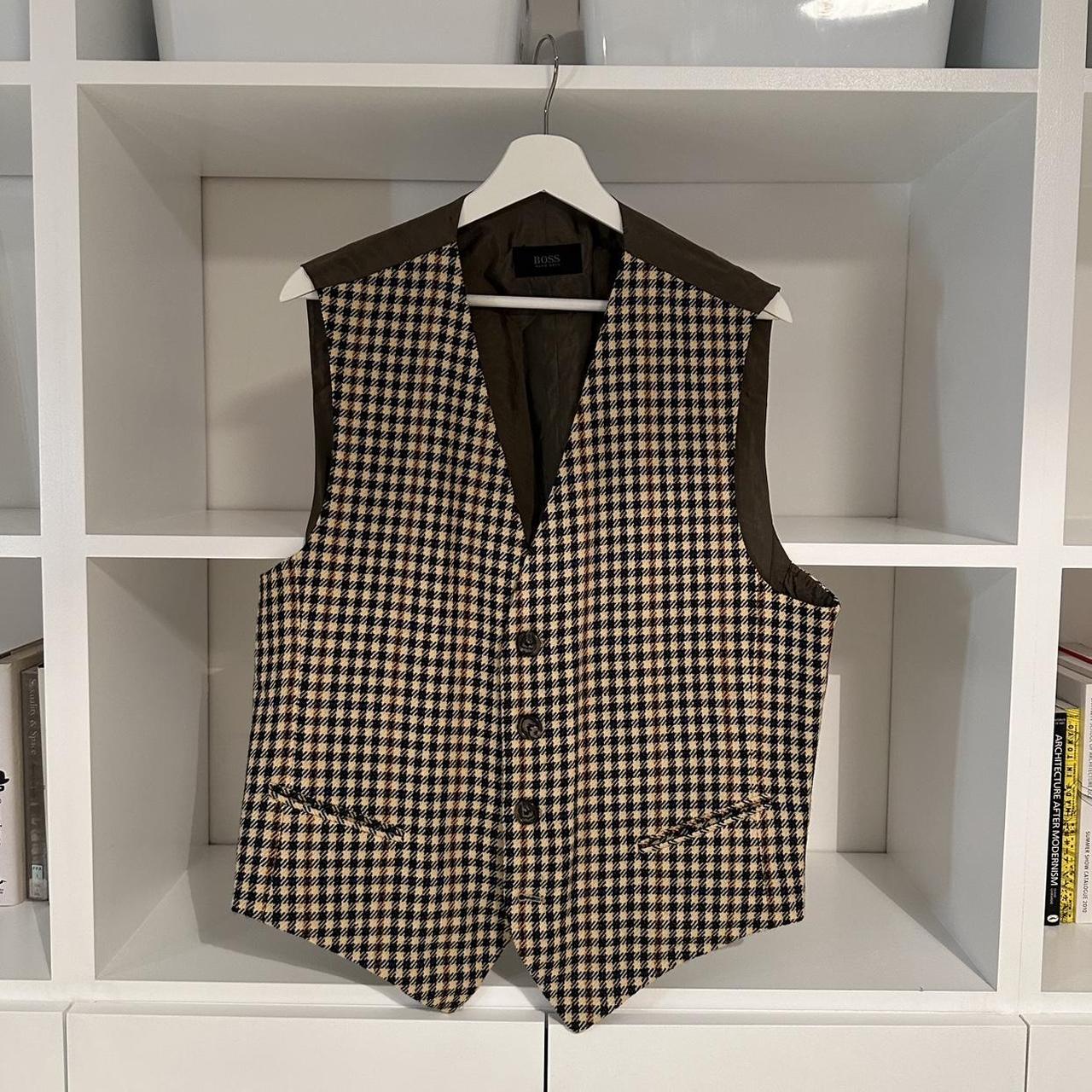 Hugo Boss real cashmere waistcoat / vest in mustard... - Depop