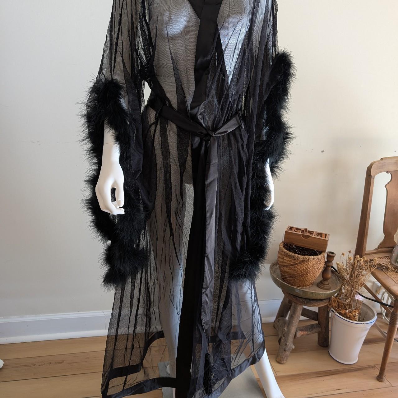 Thistle & Spire Robe - XL/1X- Black mesh robe with... | Depop
