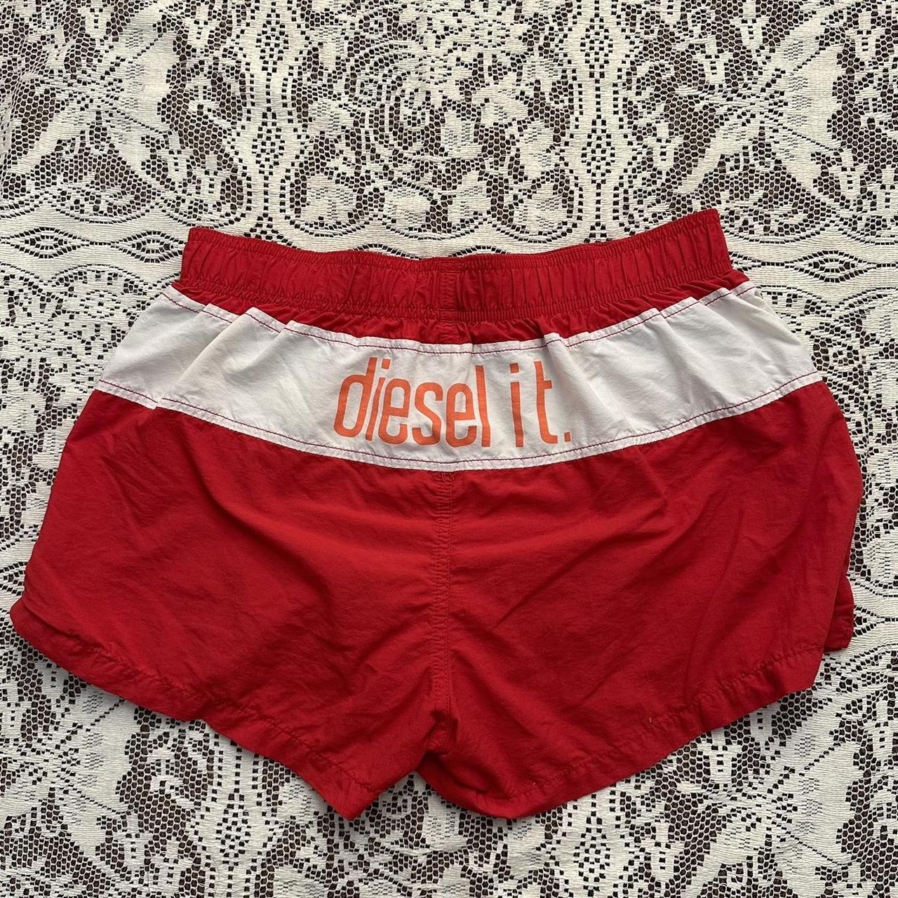 Vintage red diesel shorts Size L, fit a m - Depop