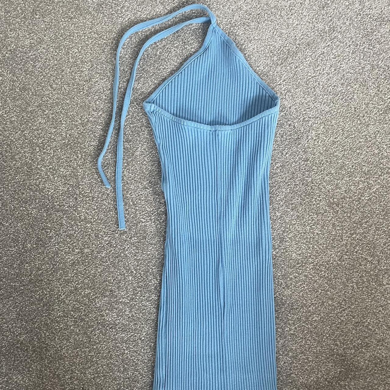 Zara Bodycon Blue Halterneck Dress, Size S Fit size... - Depop