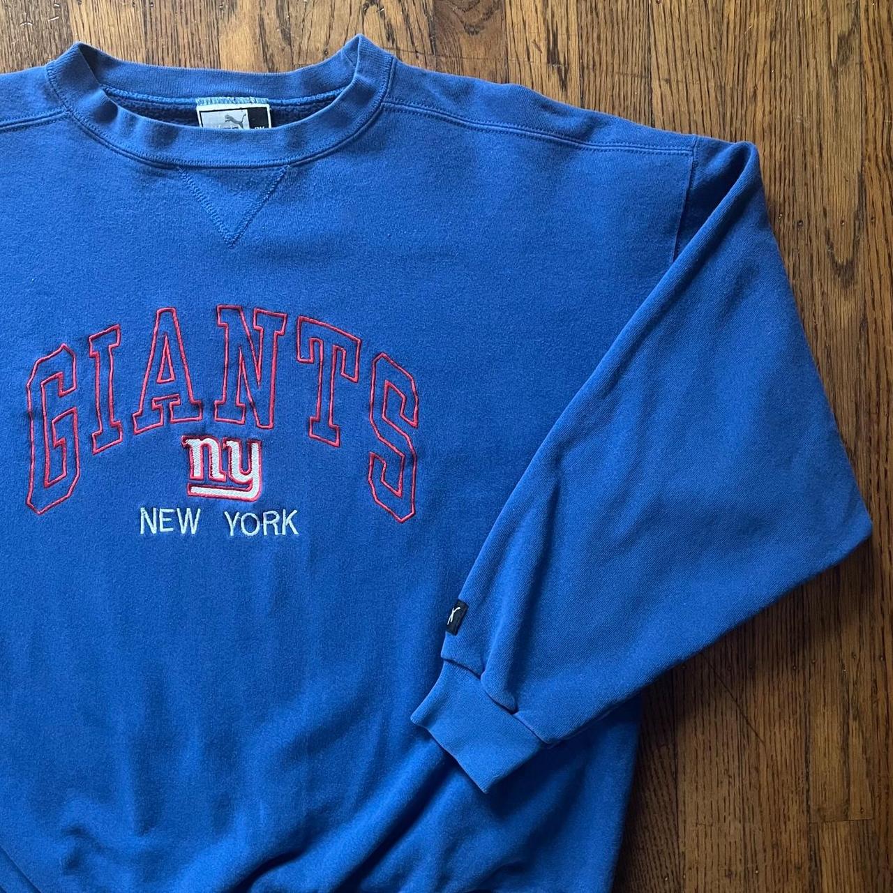 Y2K Puma NFL NY Giants Football Embroidered Crewneck... - Depop