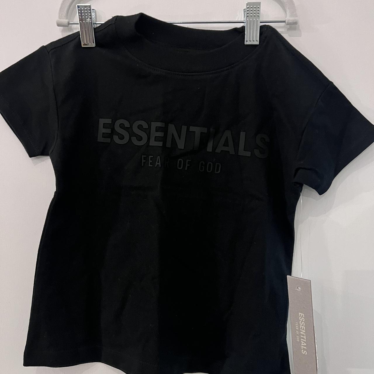 Fear Of God Essentials Kids T-shirt BLACK | X Small... - Depop
