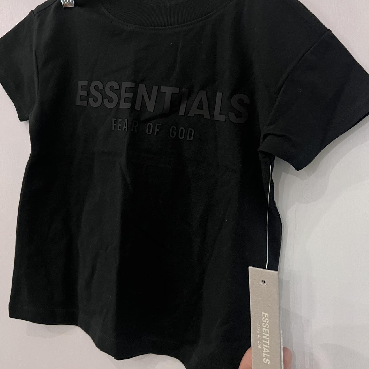 Fear Of God Essentials Kids T-shirt BLACK | X Small... - Depop
