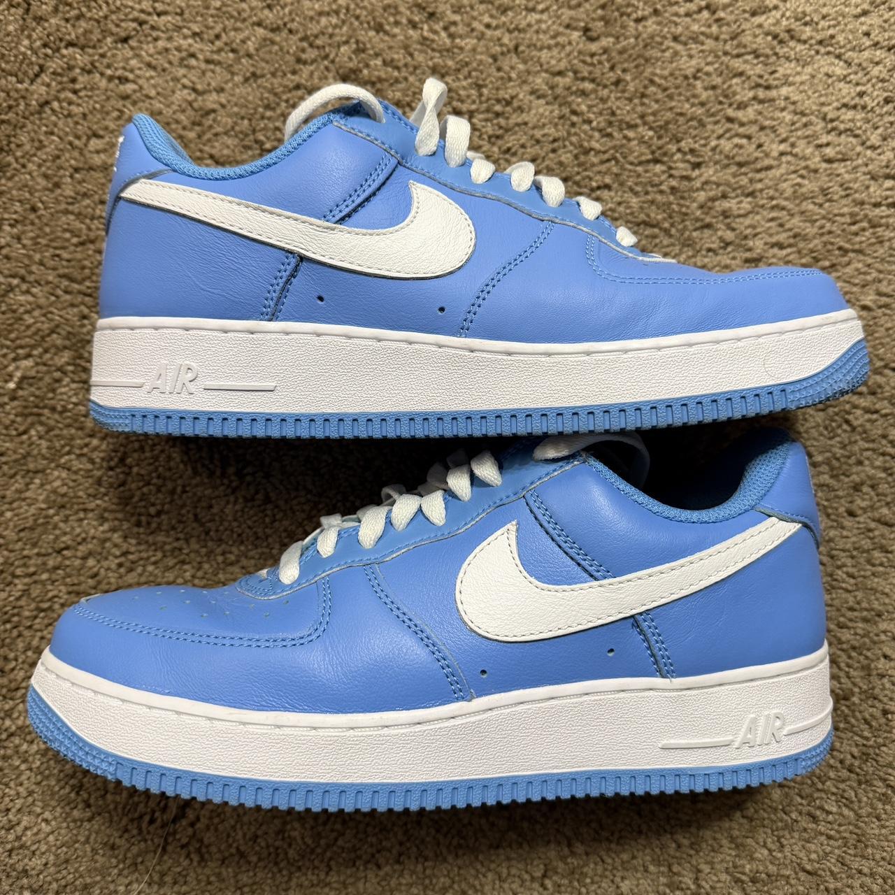 Nike Air Force 1 light blue anniversary addition... | Depop