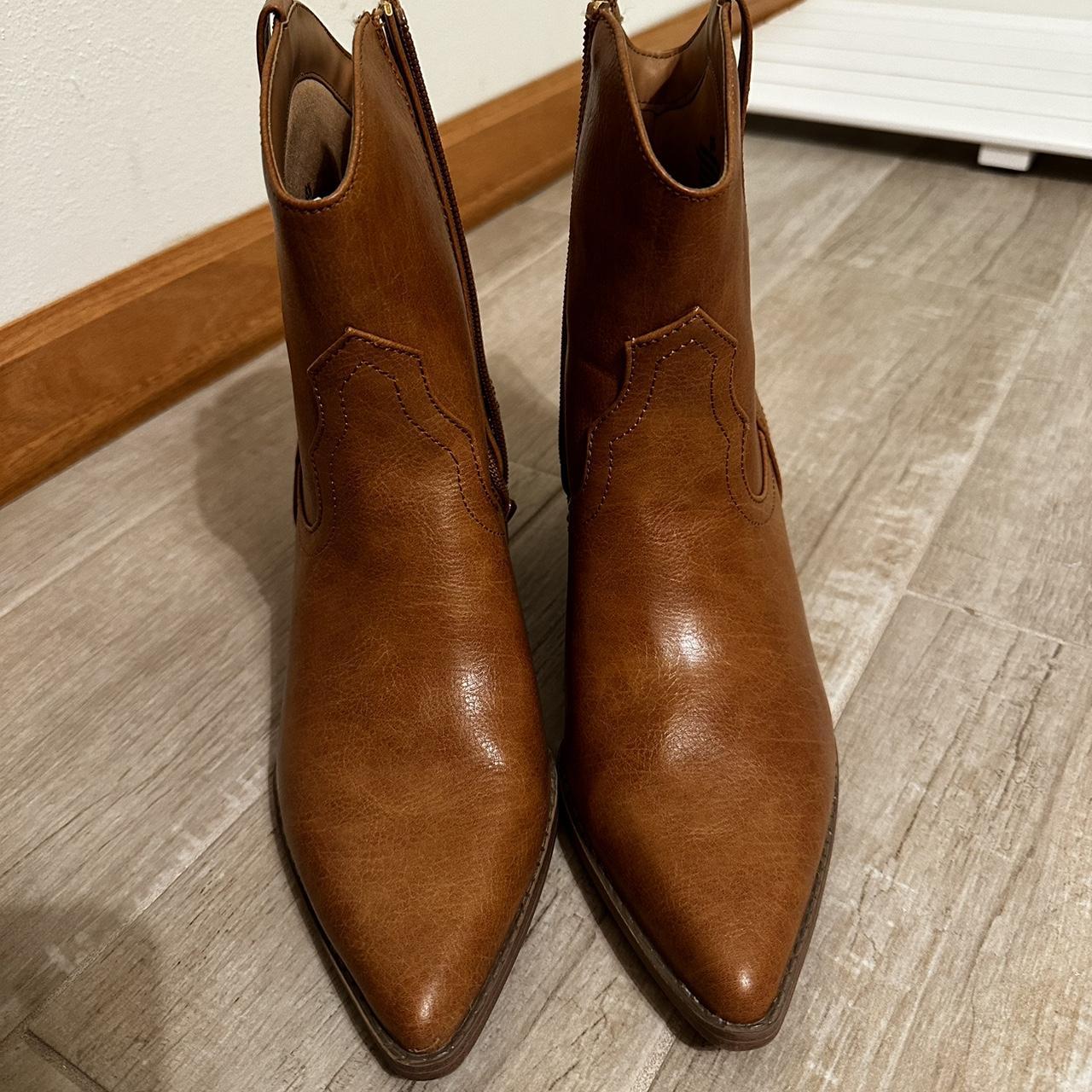 NEW Target Ankle Cowboy Boots in a gorgeous brown... - Depop
