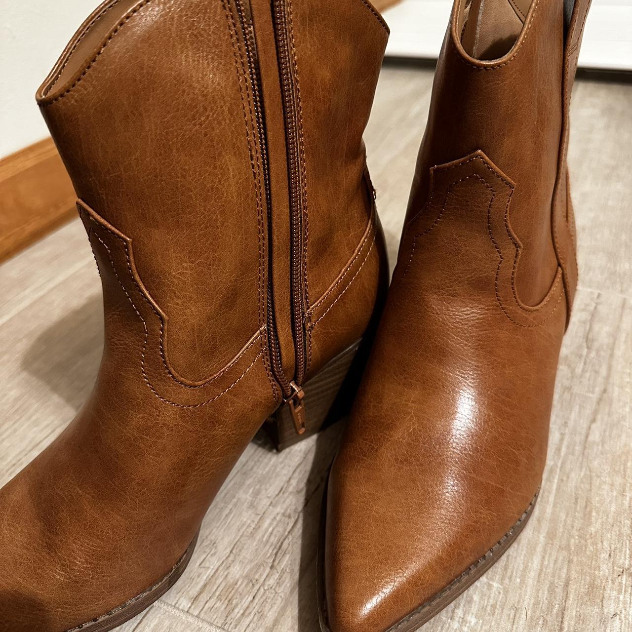 NEW Target Ankle Cowboy Boots in a gorgeous brown... - Depop