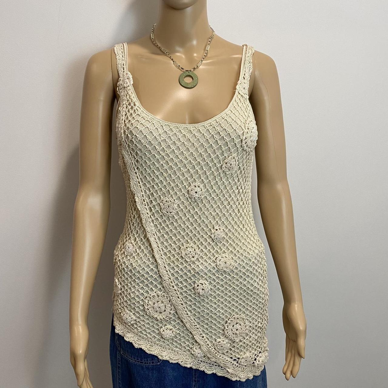 Asymmetric crochet tank top Gorgeous crochet knit... - Depop