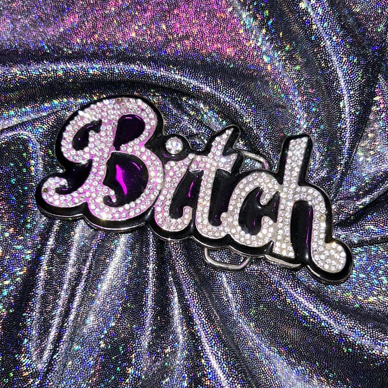 Black and silver iced out Biatch belt buckle 💎 I’m... - Depop