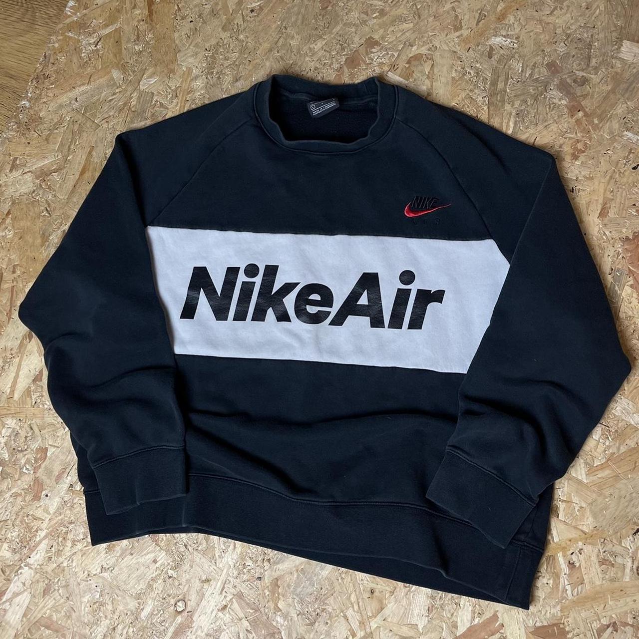 Vintage Nike Air Embroidered Two Tone Sweatshirt A... - Depop