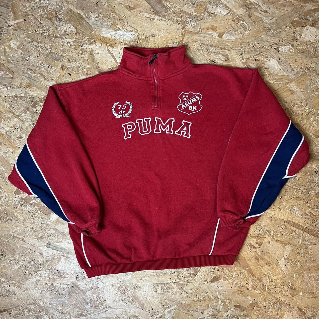 Vintage Puma Football x ‘Asums BK’ Sweden Quarter... - Depop