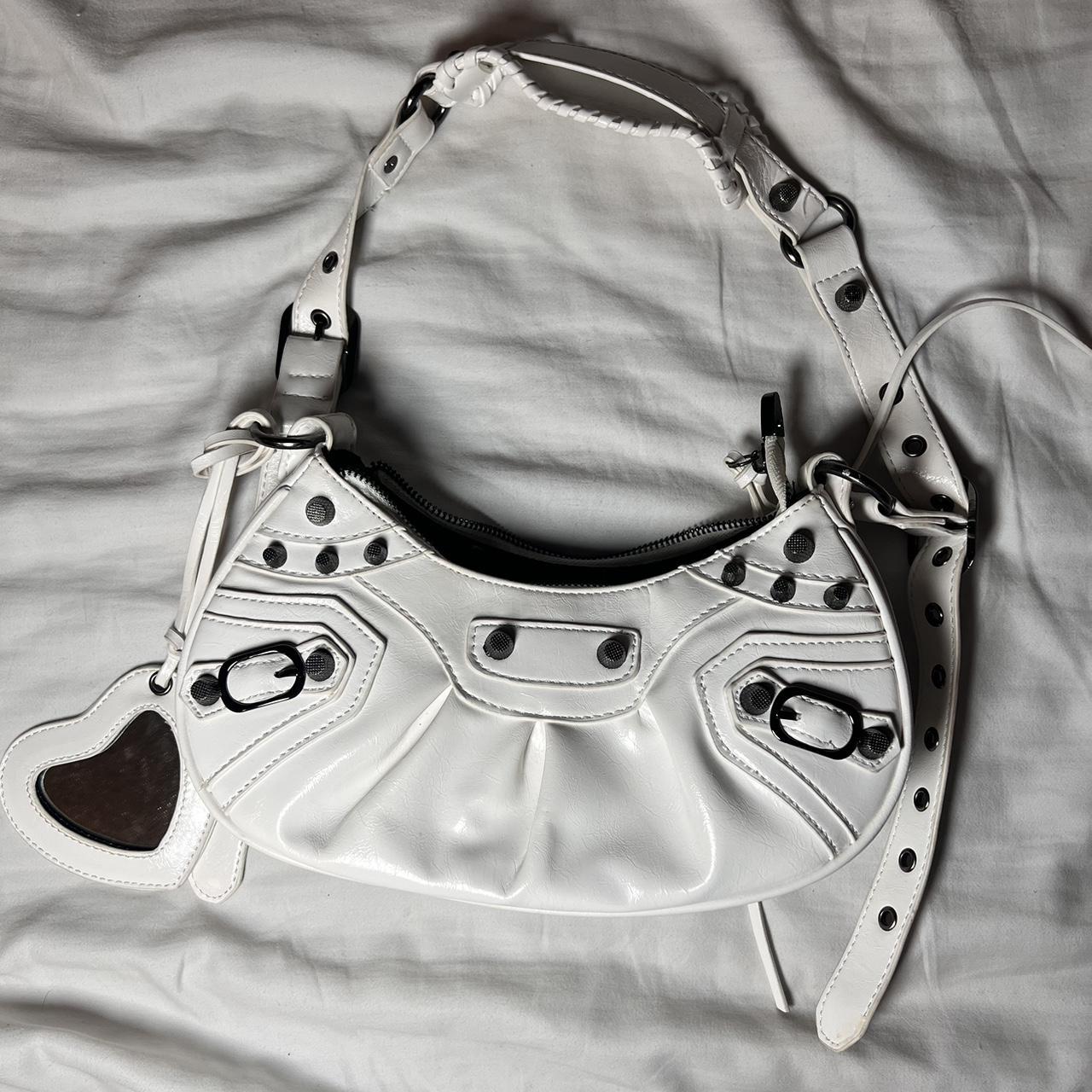 White y2k style bag with heart mirror — EGO #y2kbag... - Depop