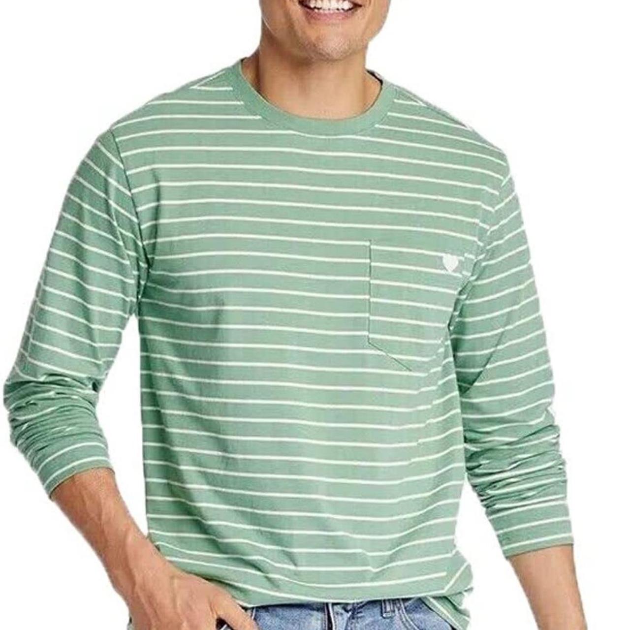 Goodfellow & Co. Men's Green and White T-shirt | Depop