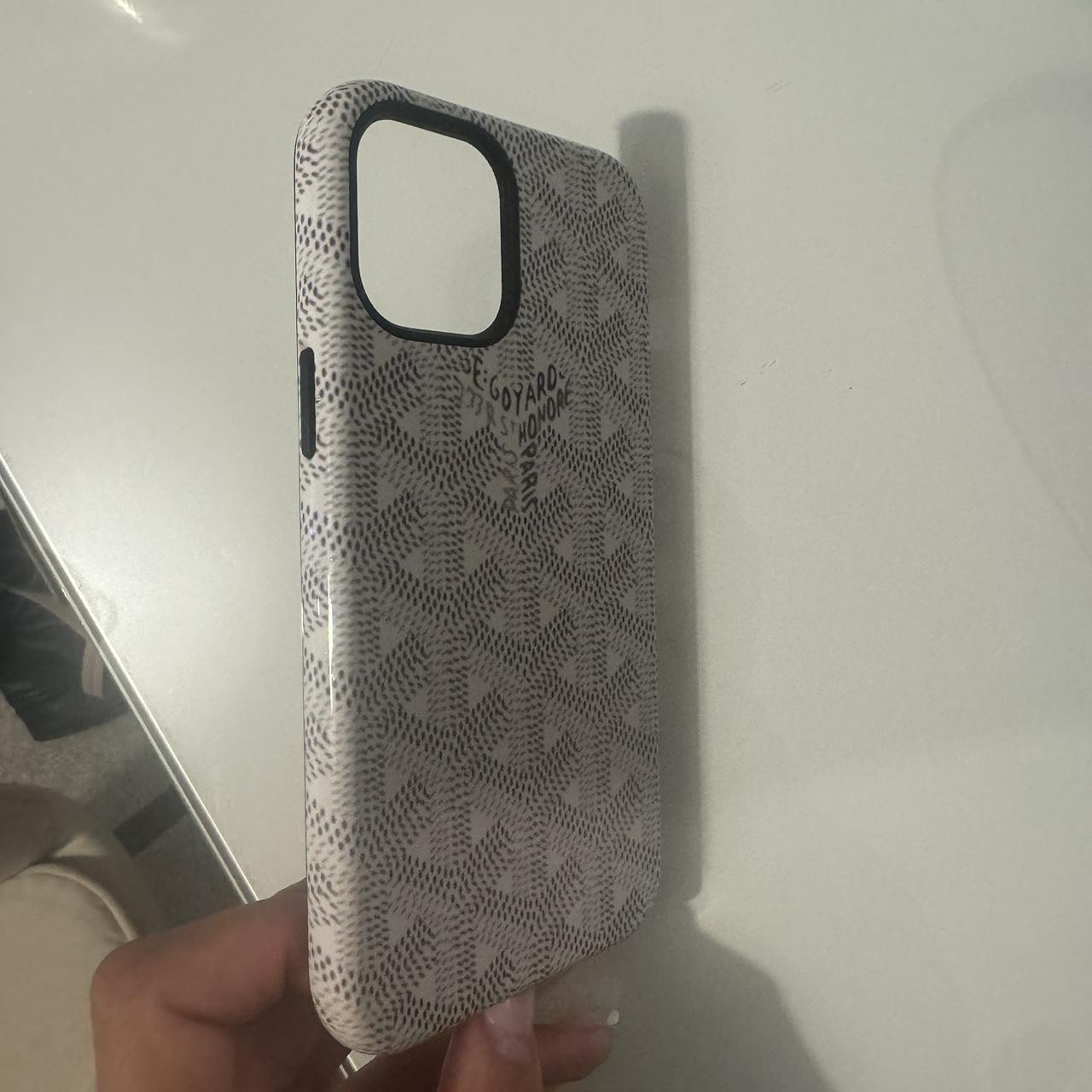 Goyard white and black hardback phone case iPhone 12... - Depop