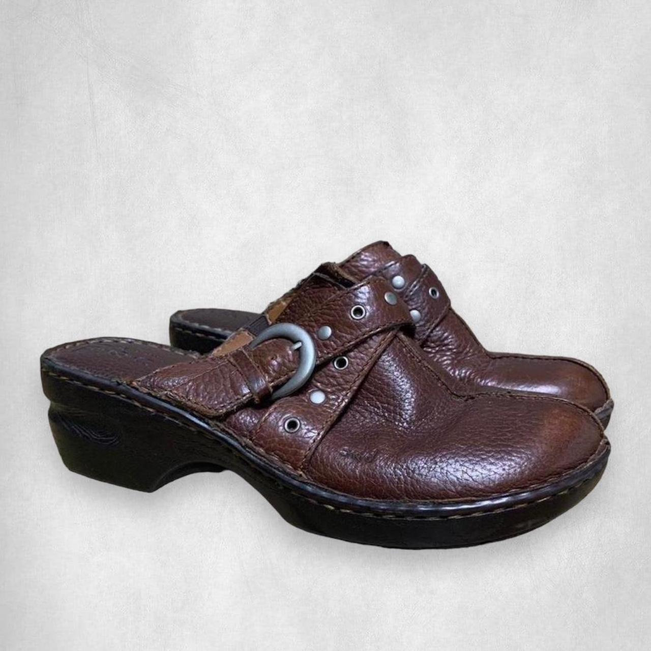 B.O.C. Brown Clogs Buckle on the side Light signs... - Depop