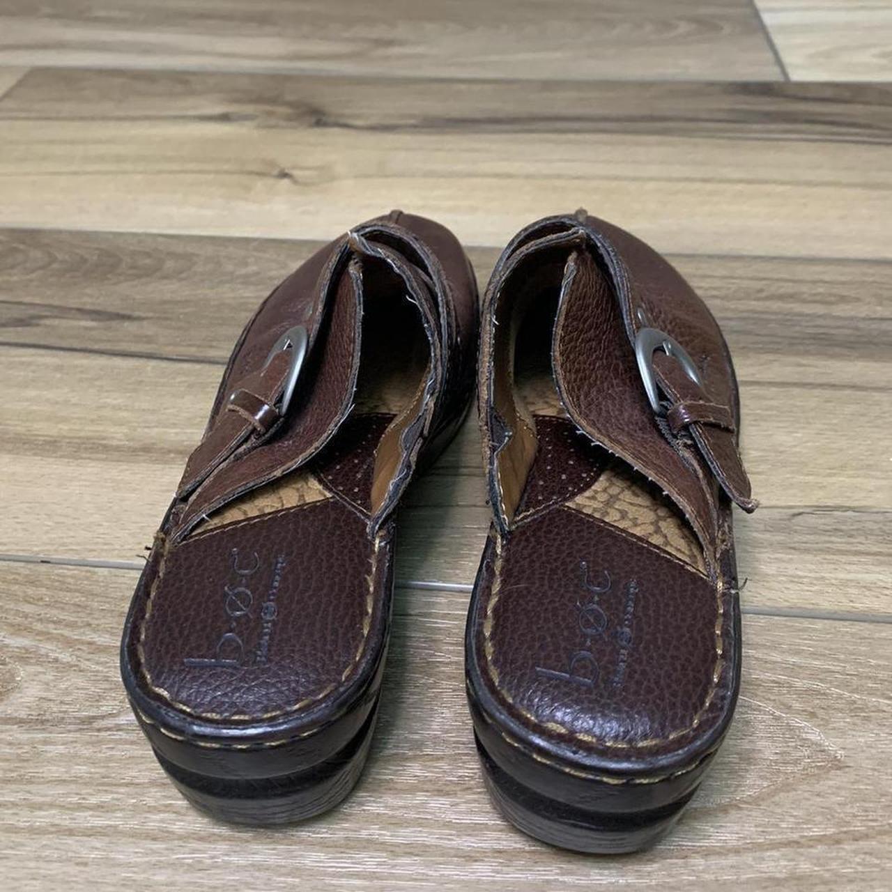 B.O.C. Brown Clogs Buckle on the side Light signs... - Depop