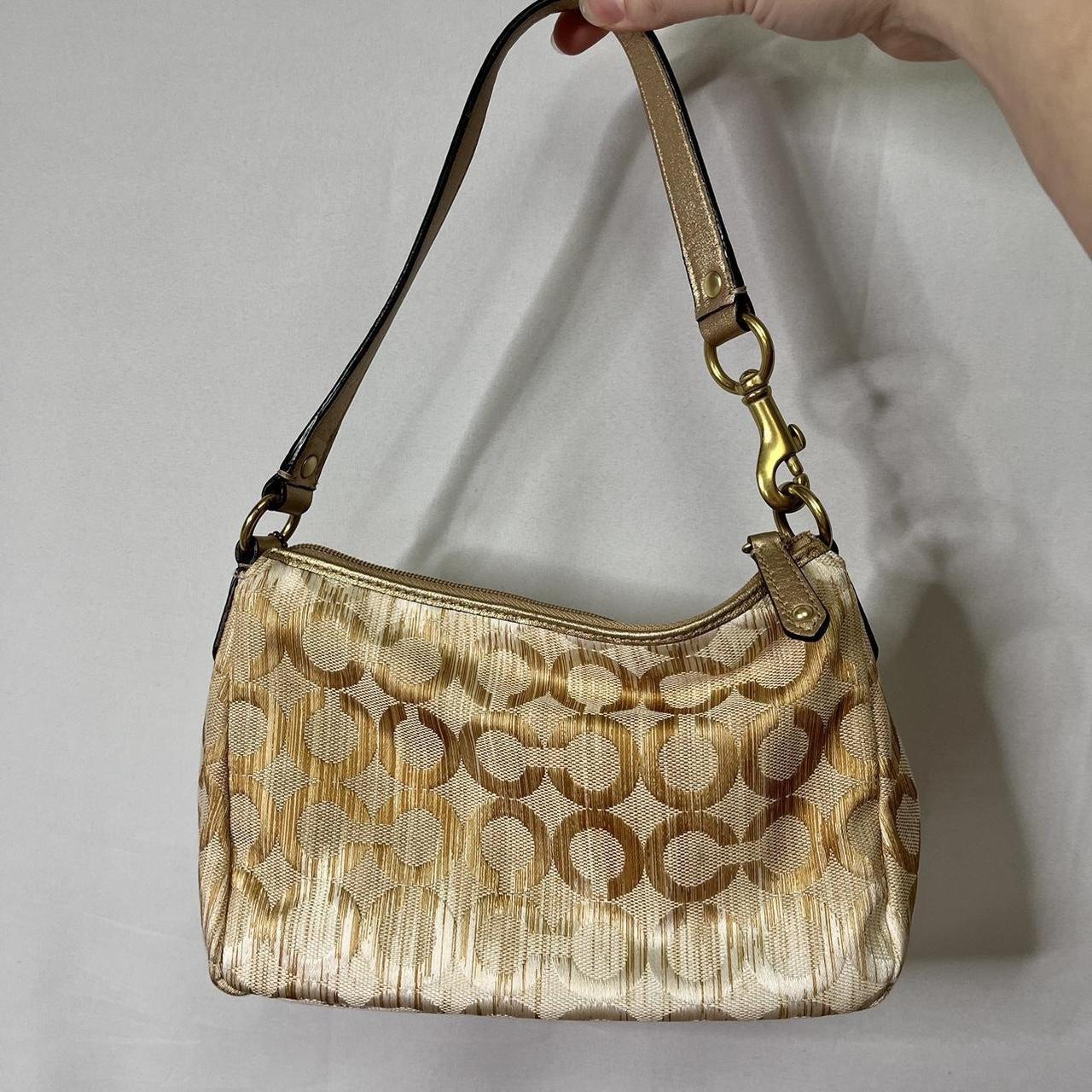 Coach Women's Gold and Tan Bag | Depop