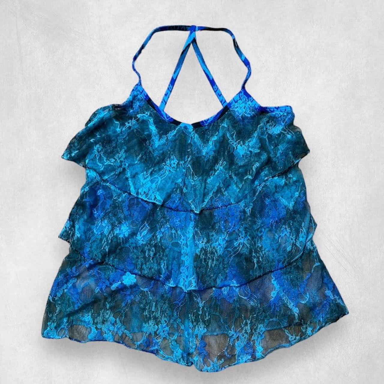 Y2k Mermaidcore Sheer Lace Tank Material has... - Depop