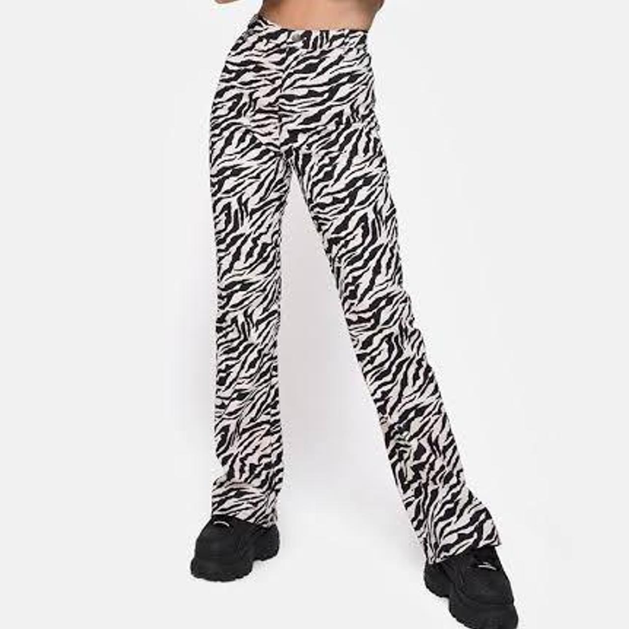 Zebra Pants Subtle Flare design Extremely... - Depop