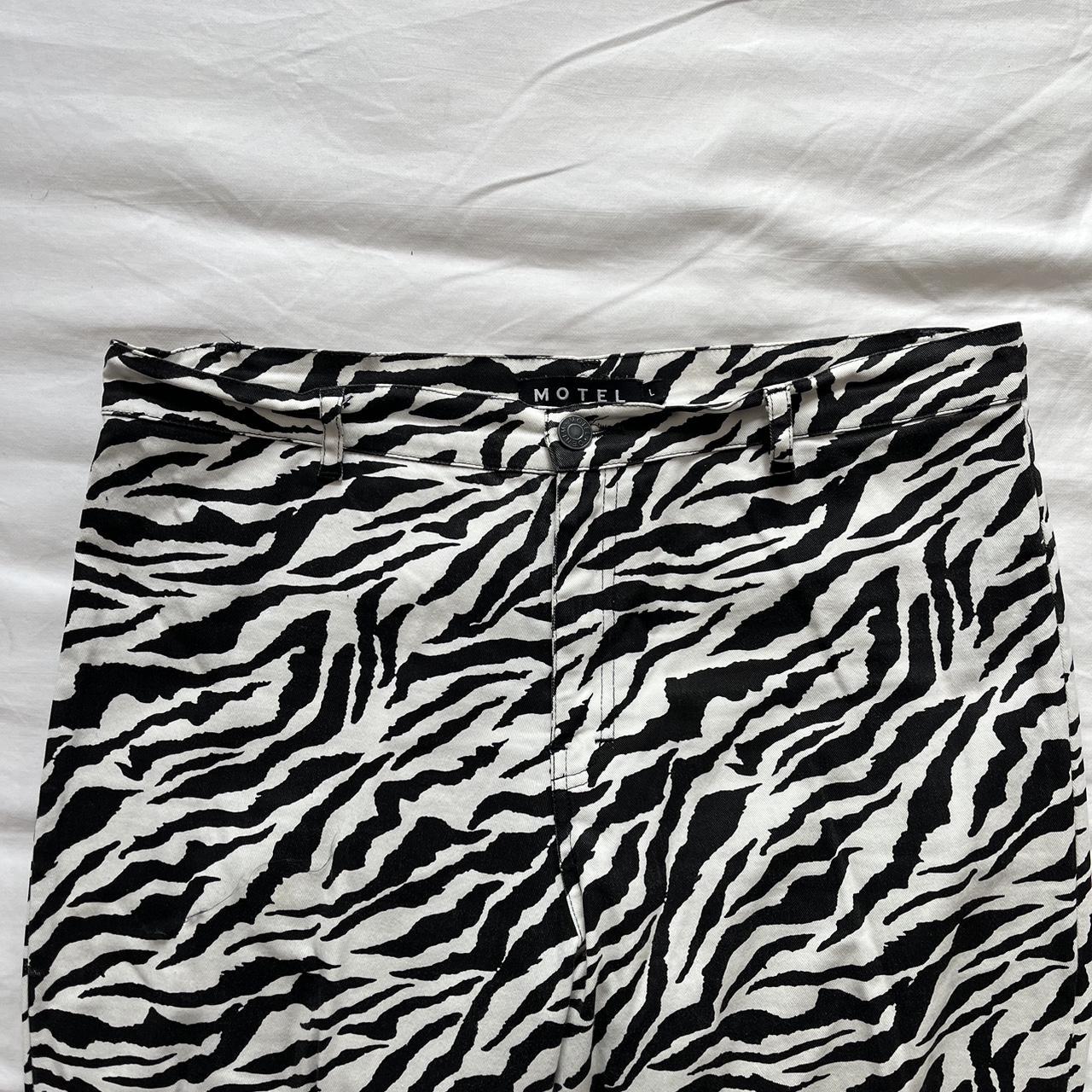 Zebra Pants Subtle Flare design Extremely... - Depop
