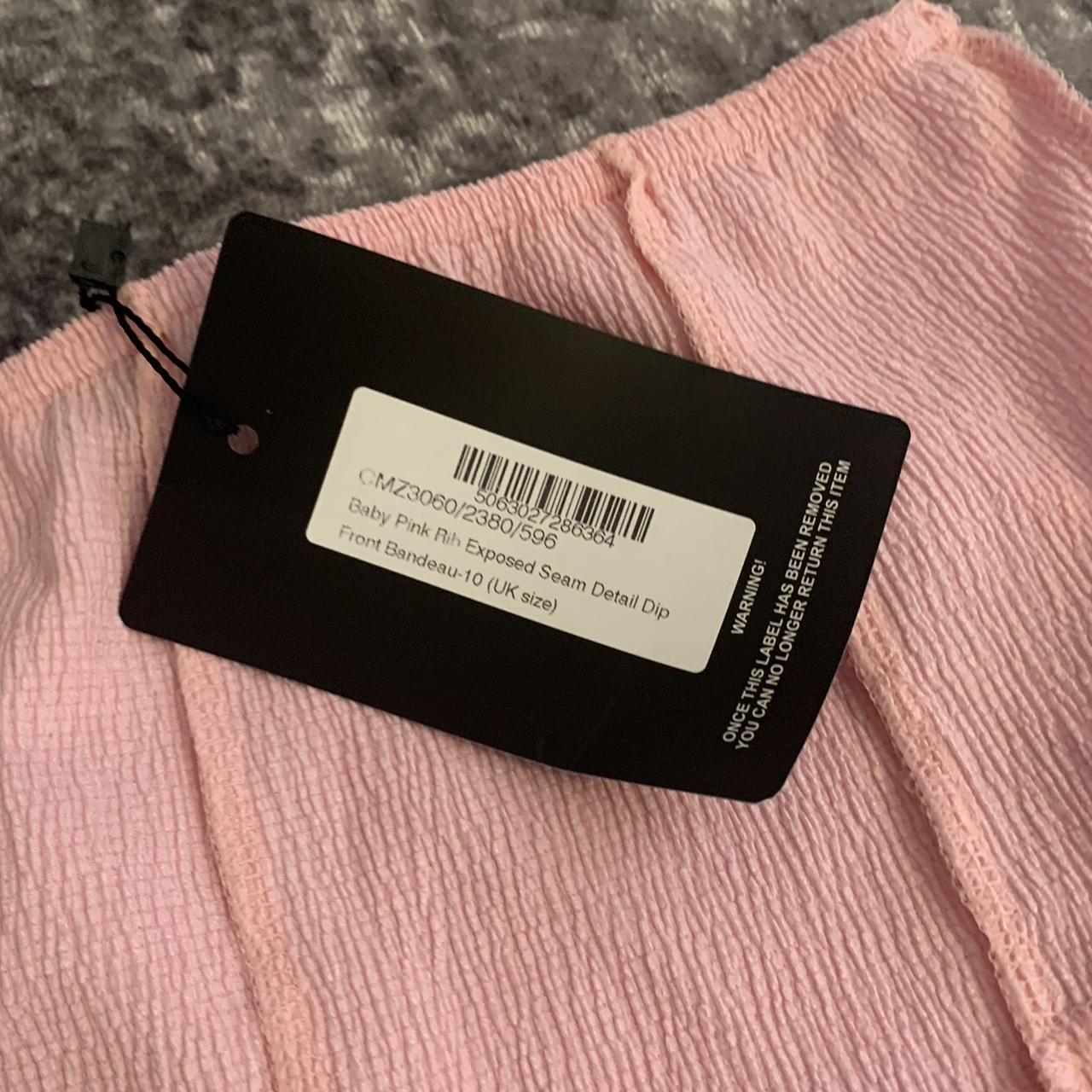 PLT BABY PINK RIB EXPOSED SEAM DETAIL DIP FRONT... - Depop