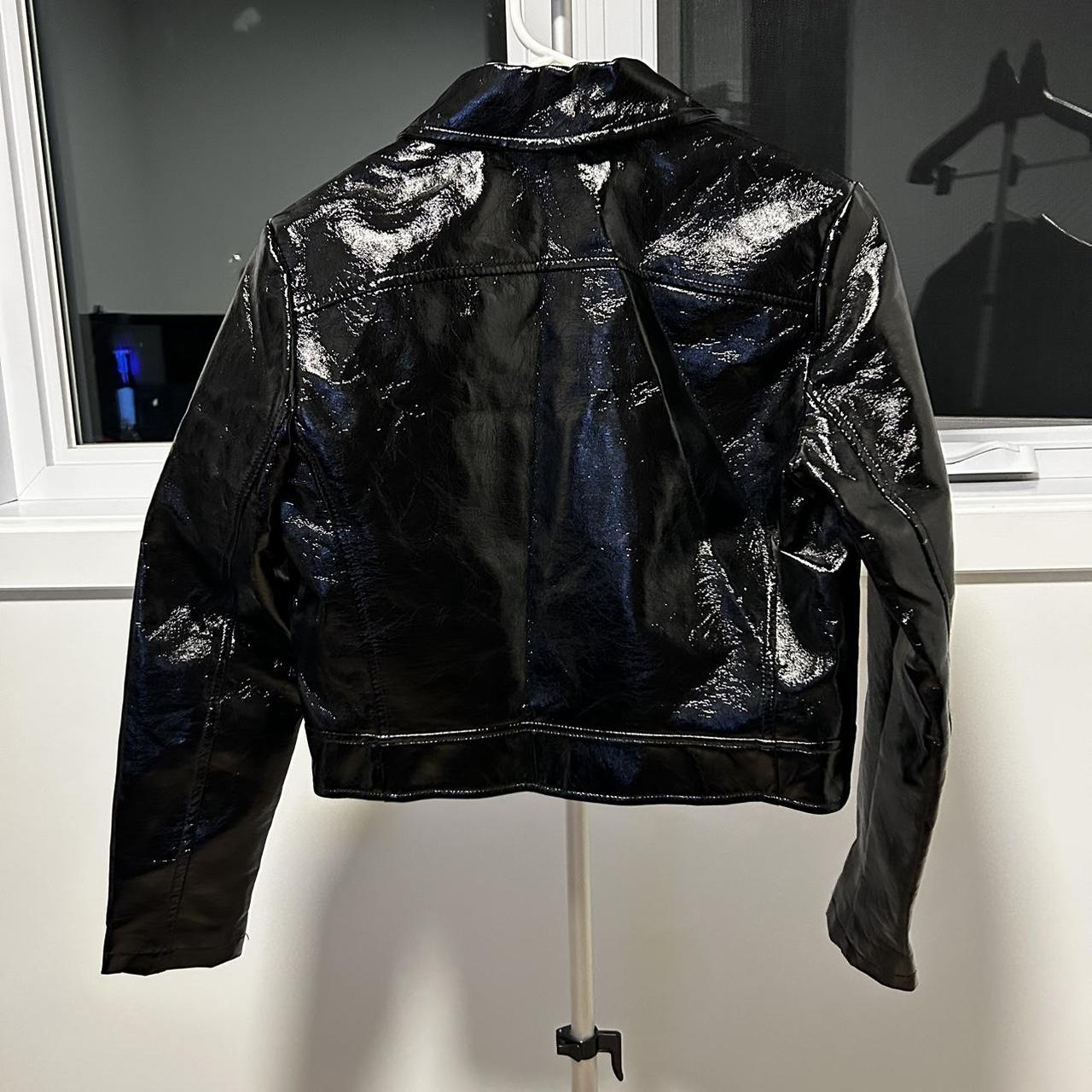 Shiny Faux Leather Jacket Size Women’s Medium - Depop