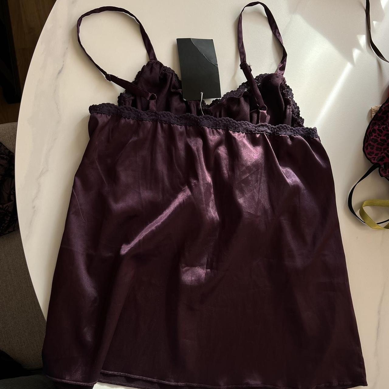 cute purple satin cami will fit size 6-8 new with... - Depop