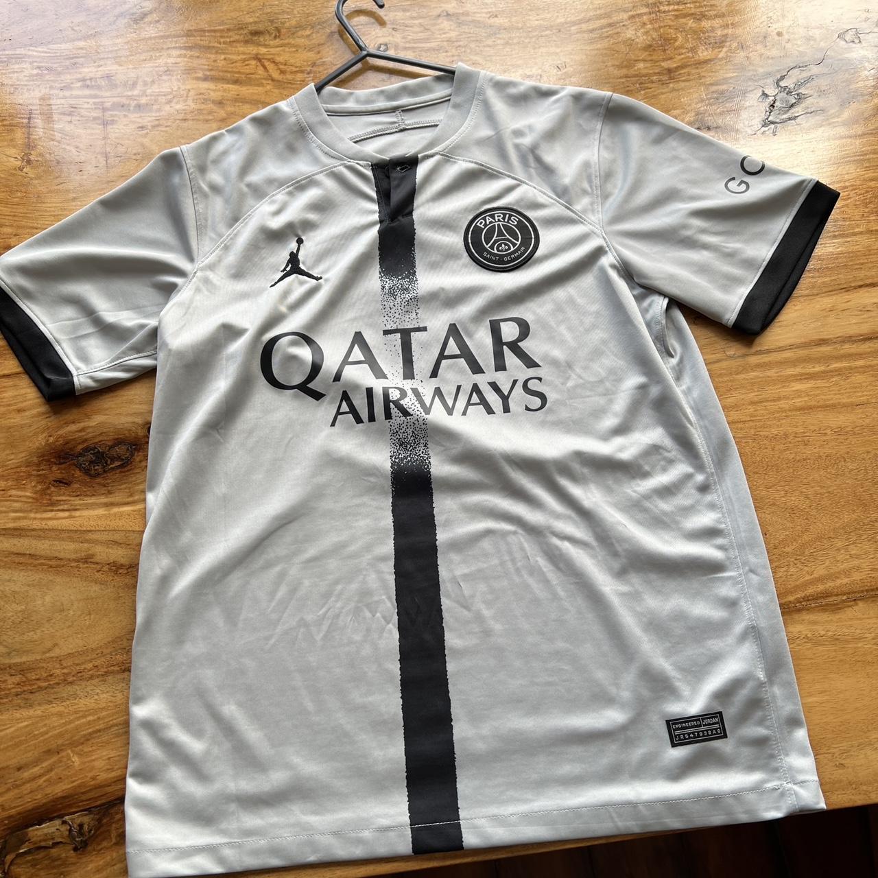 RARE PSG AWAY GREY GRAY MBAPPE KIT JERSEY FOOTBALL... - Depop