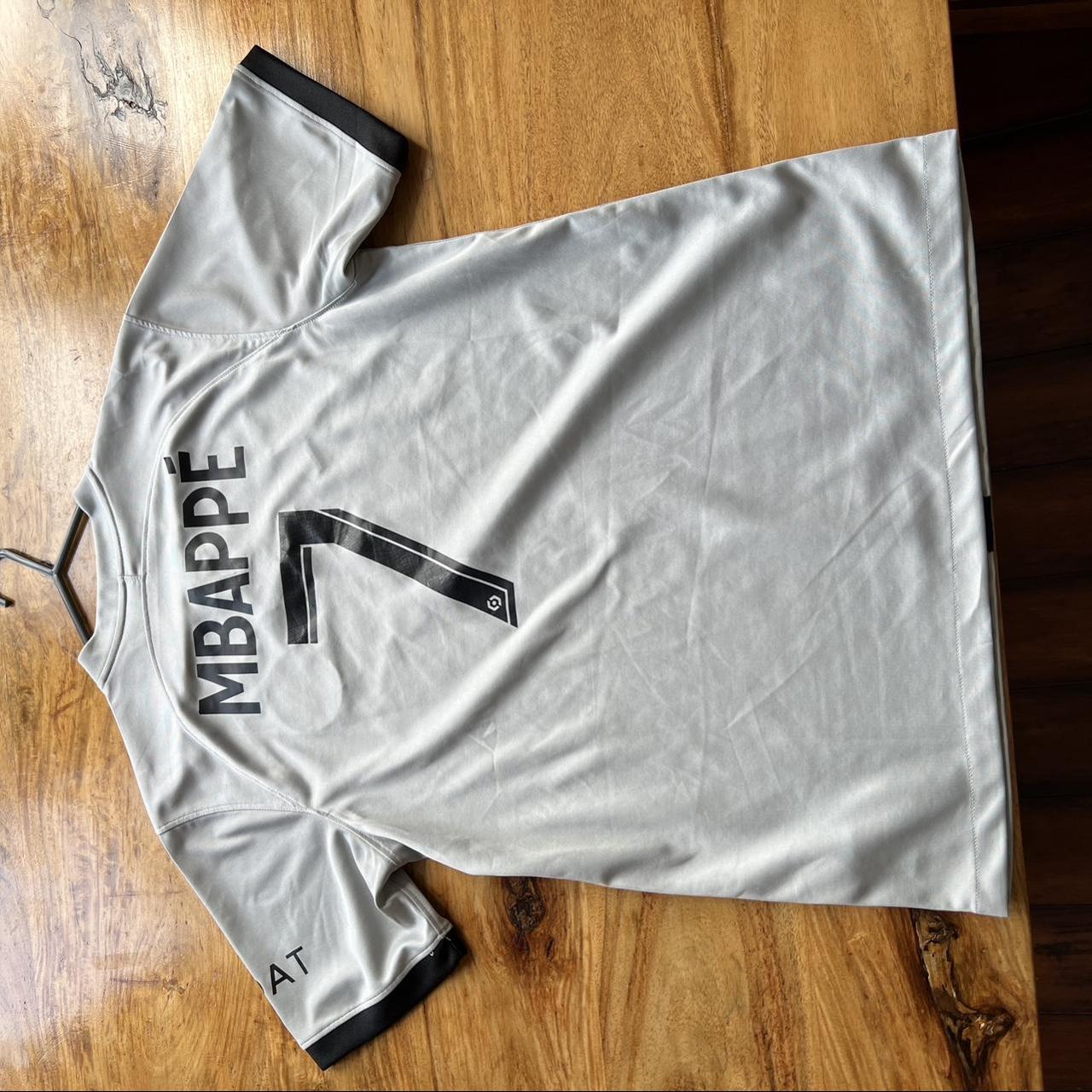 RARE PSG AWAY GREY GRAY MBAPPE KIT JERSEY FOOTBALL... - Depop
