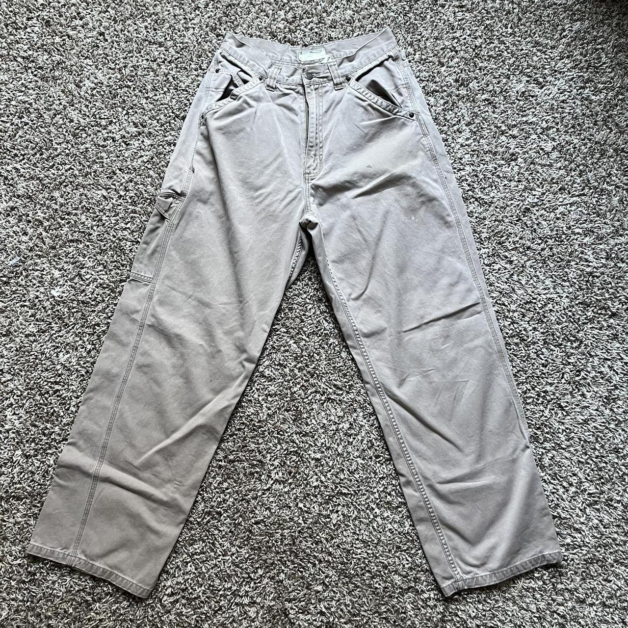 vintage 90s american eagle high waisted khaki cargo... - Depop