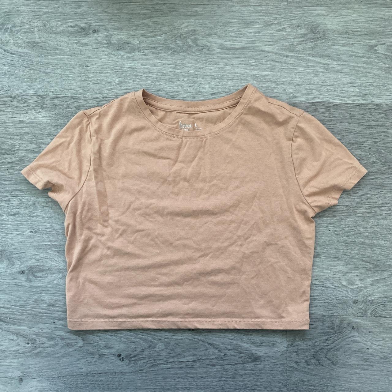 Super cute tan crop top. Women’s size large. DM ME... - Depop