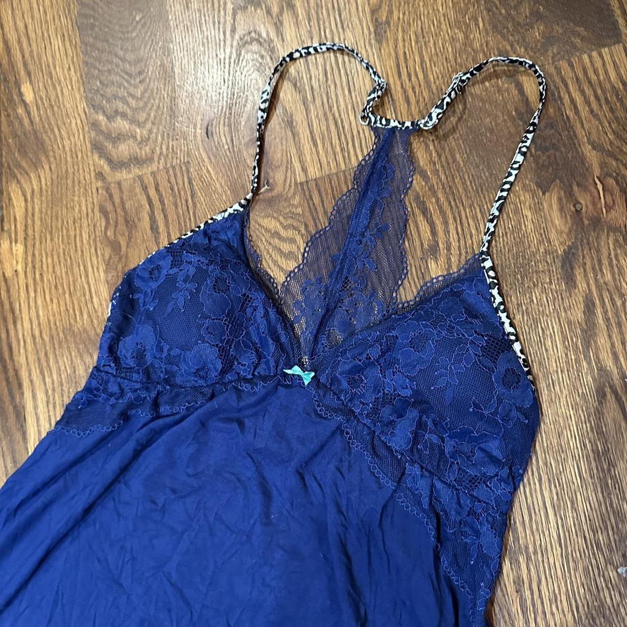2015 Victorias Secret Blue Cotton Slip Dress. Cups - Depop