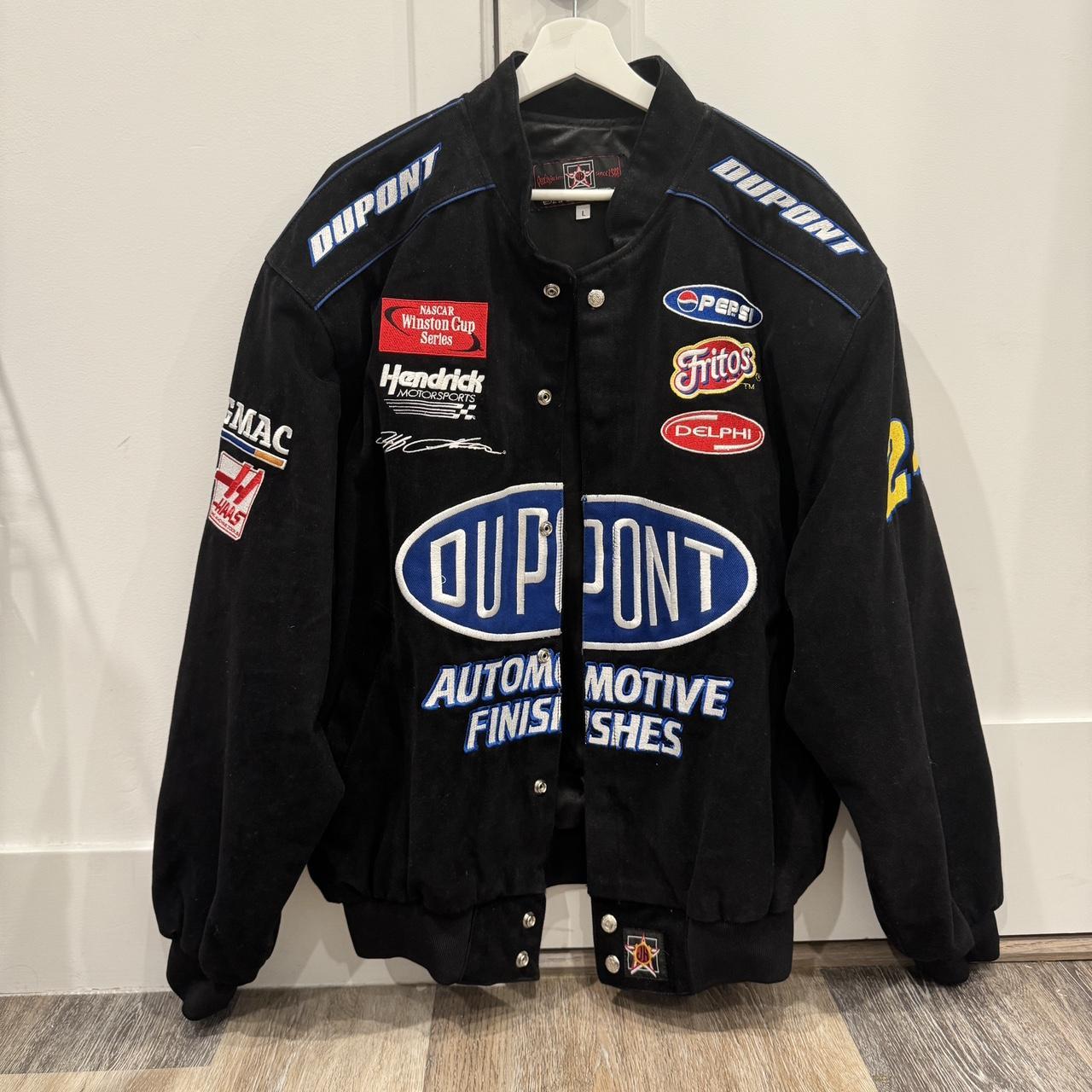 Rare JH Design Black Racing Jacket DuPont authentic... - Depop