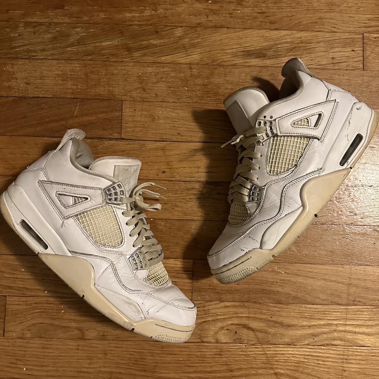 Jordan Men's White and Cream Trainers | Depop