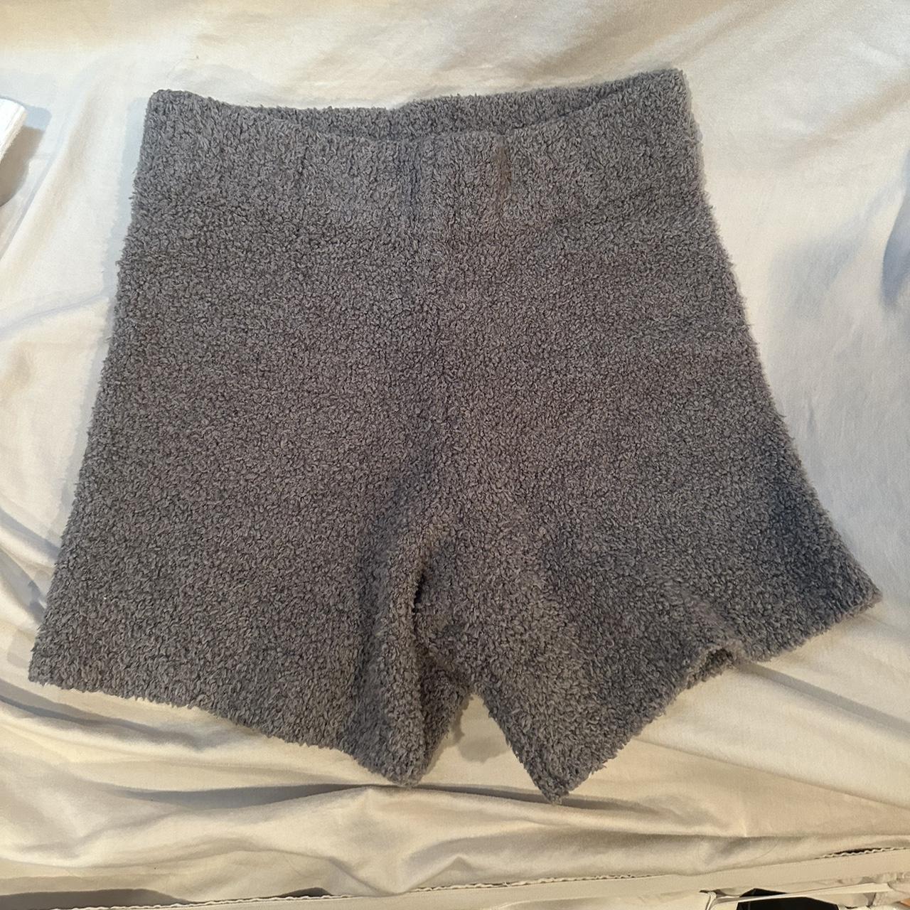 GREY COZY KNIT SKIMS SHORTS Size: Large / X-... - Depop