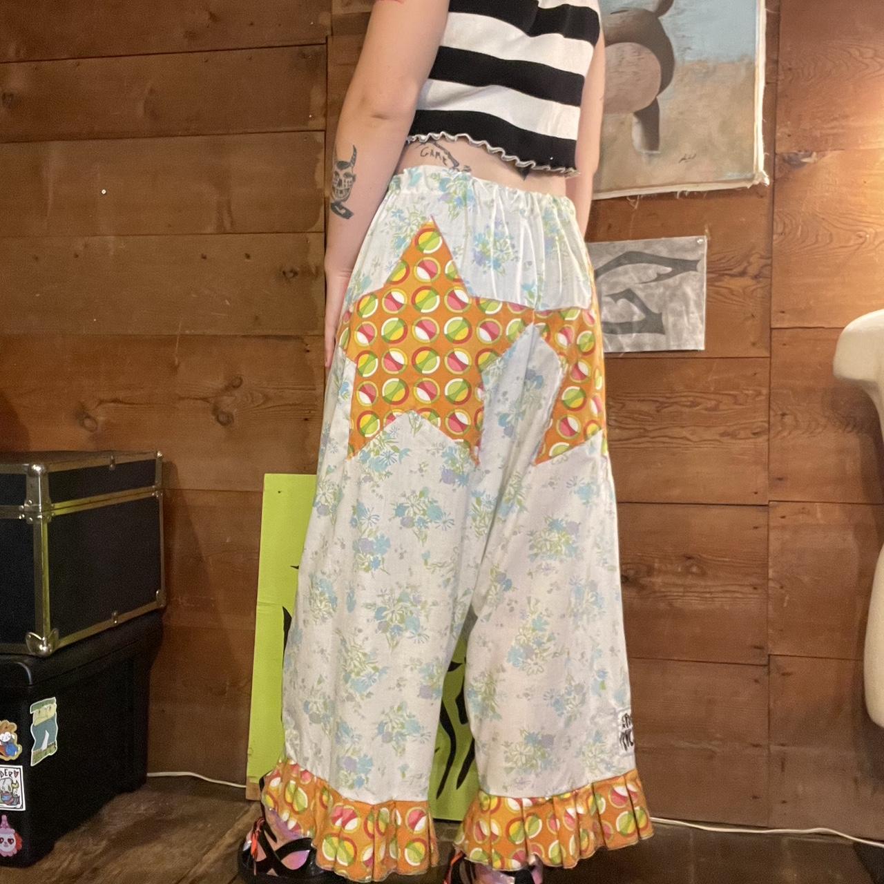 handmade ruffle star pants with blue and white... - Depop