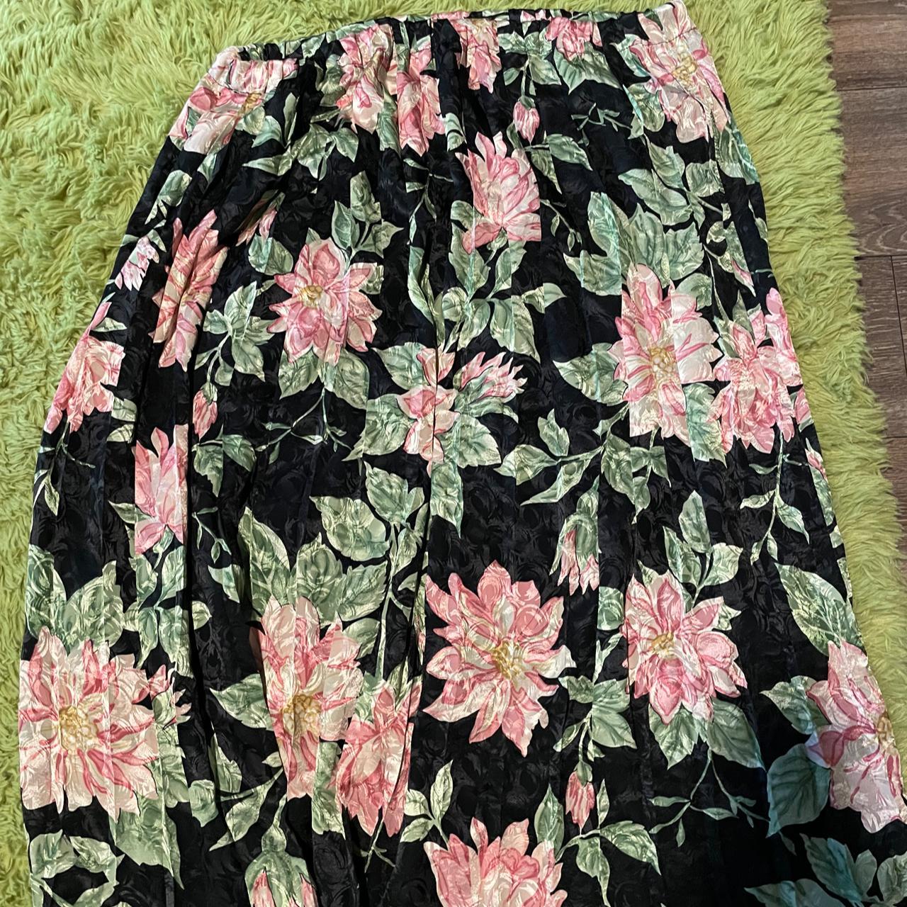 vintage af 80s donna toran pleated silk skirt!... - Depop