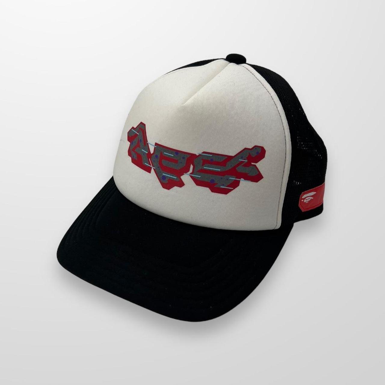 A Bathing Ape BAPE APE Trucker Cap In Black & White... - Depop