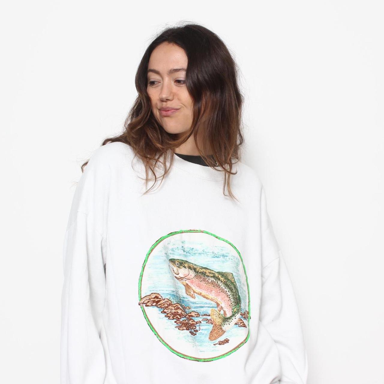 VINTAGE HANDMADE PUFFY PAINT FISH SALMON ARTWORK... - Depop