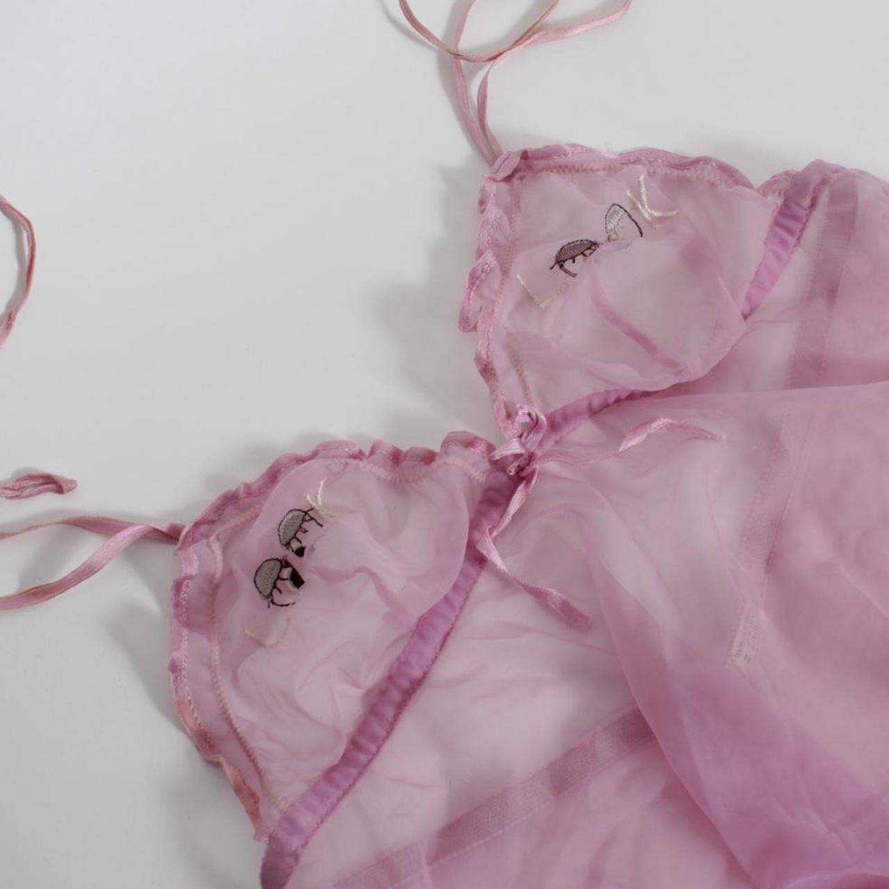 ITALIAN VINTAGE SHEER PURPLE RUFFLE TRIM MINI... | Depop