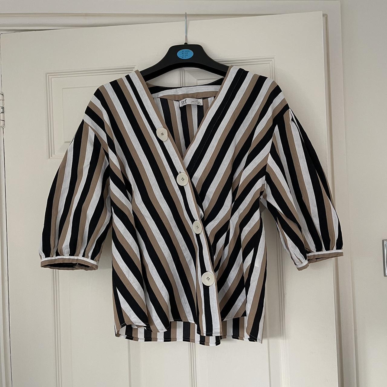 Zara striped blouse #Zara #Blouse #Stripe - Depop